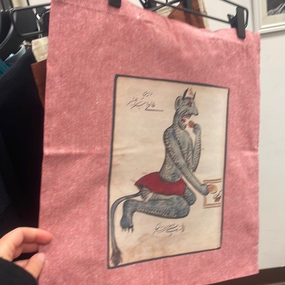 Hand Crafted | Bags | Persian Eating Demon Tote Bag In Red | Poshmark
